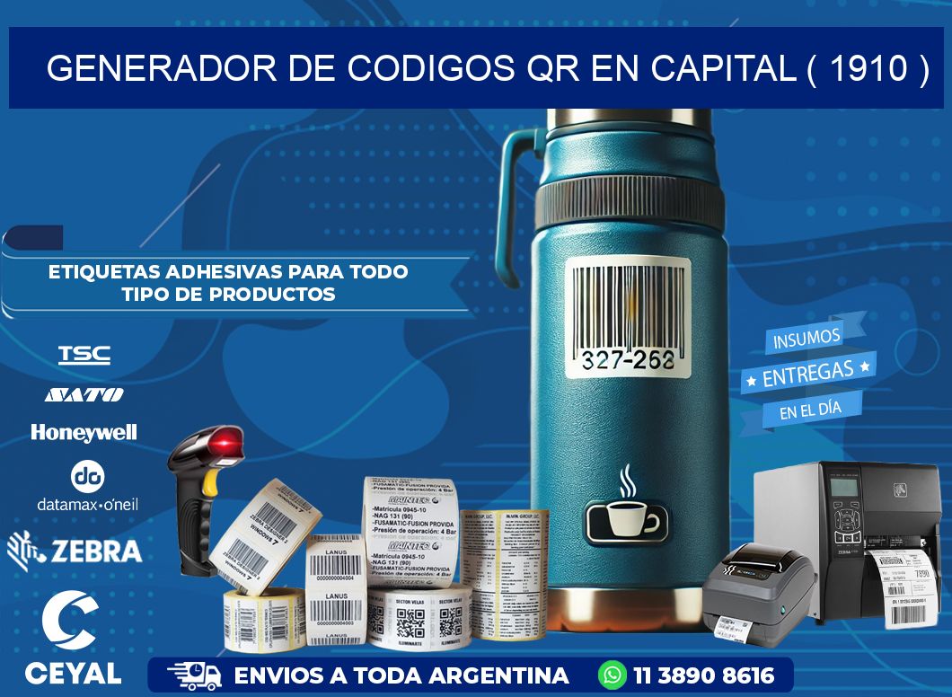 GENERADOR DE CODIGOS QR EN CAPITAL ( 1910 ) | Etiquetas Ceyal GENERADOR DE CODIGOS QR EN CAPITAL ( 1910 ) | Etiquetas Ceyal